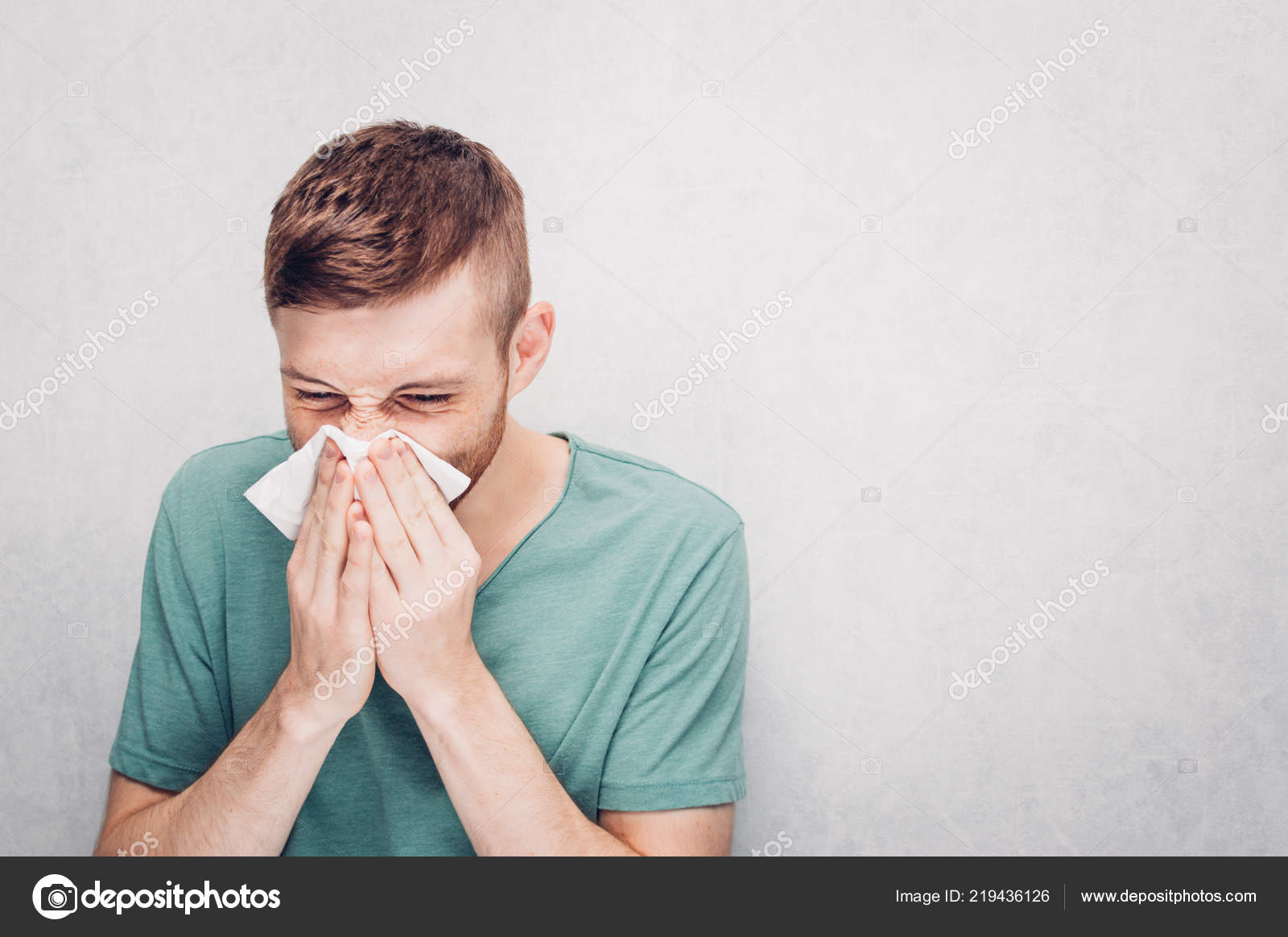 Young Man Blowing Out Paper Napkin Cold Concept — Stock Photo © anastas ...
