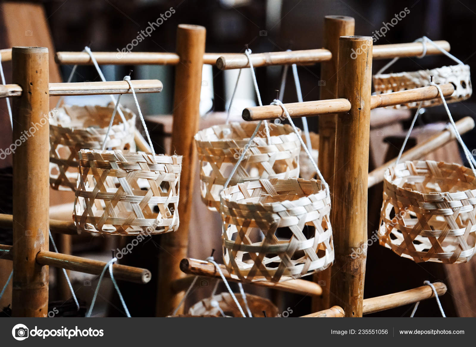 Traditional Thai Handmade Weave Bamboo Basket Stock Photo by ©tarnrit ...