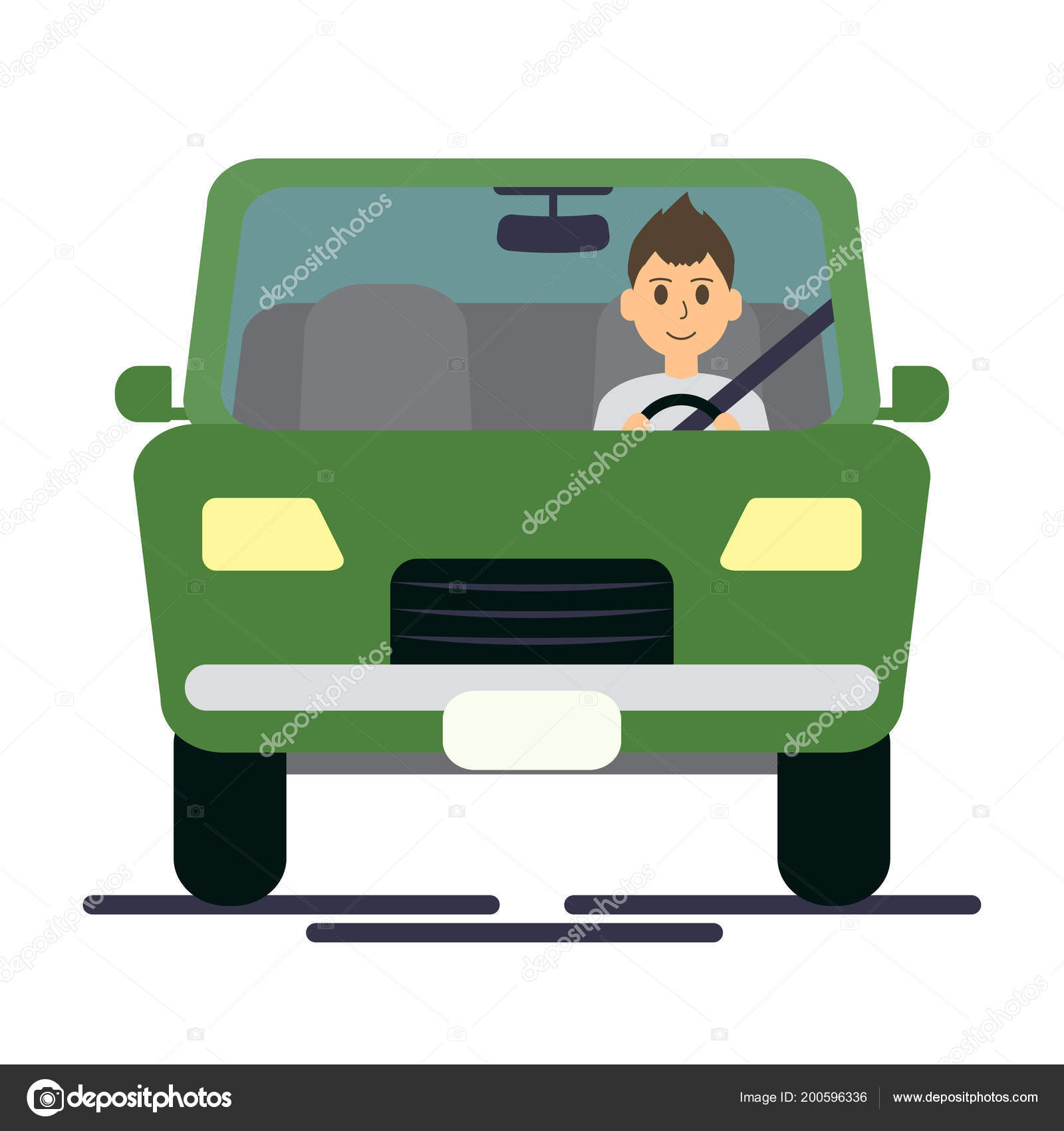 Man driving green Stock Vector by ©OleksandrMalysh 200596336