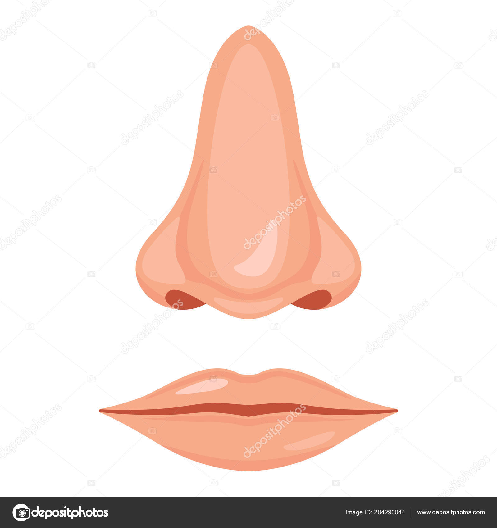 Nariz y boca humanas Vector de stock #204290044 de ©OleksandrMalysh