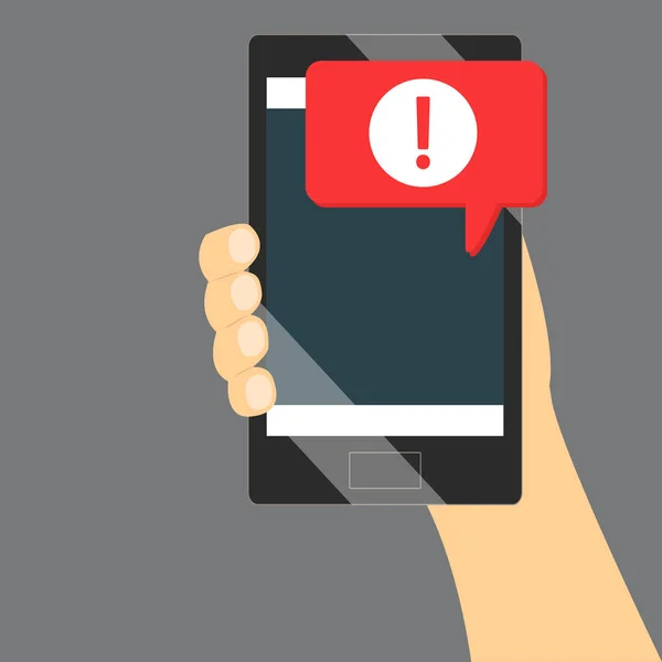 Alert message mobile notification. Danger error alerts, virus problem ...