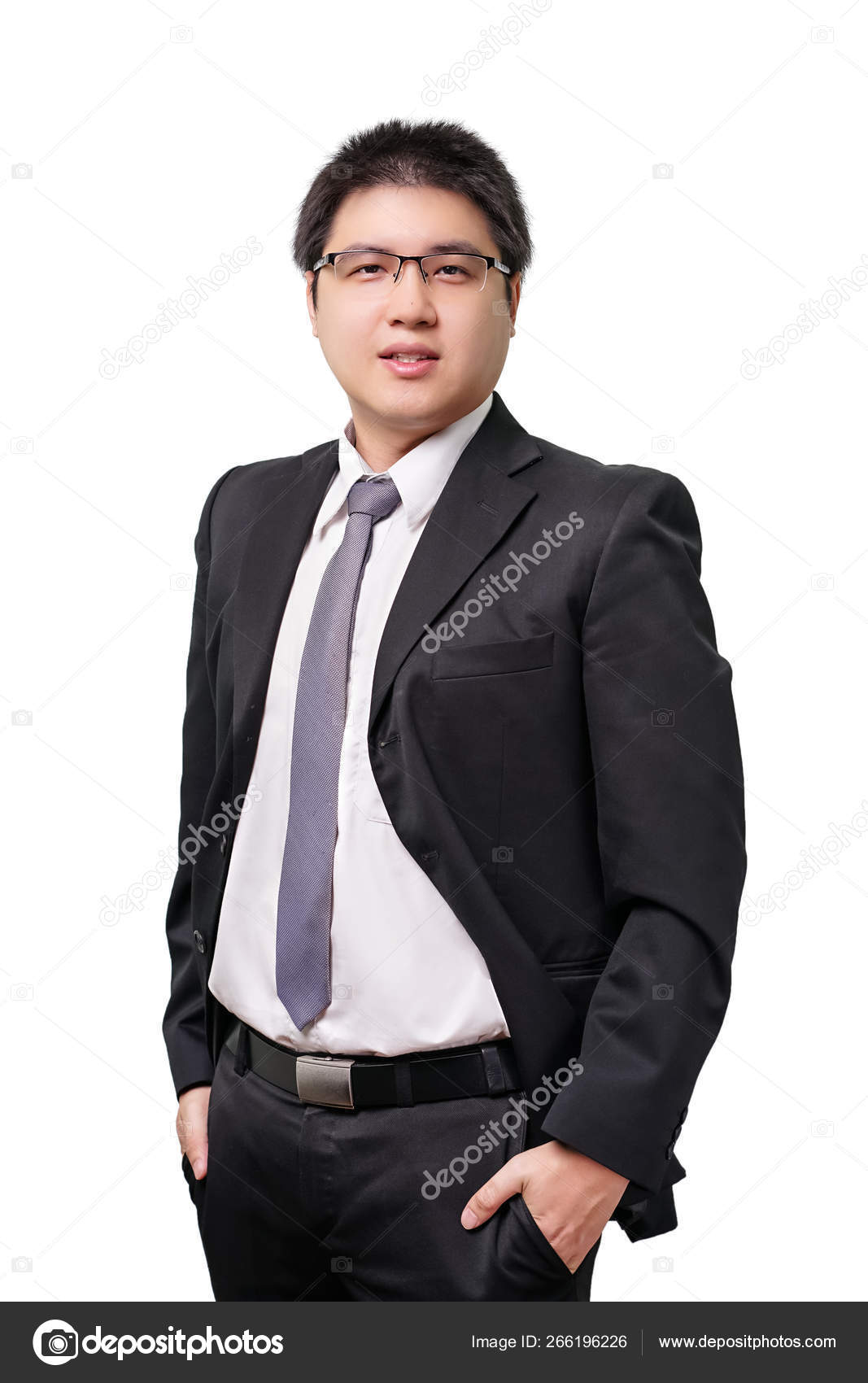 Isolated Young Asian Business Man Formal Suit Necktie White Background ...