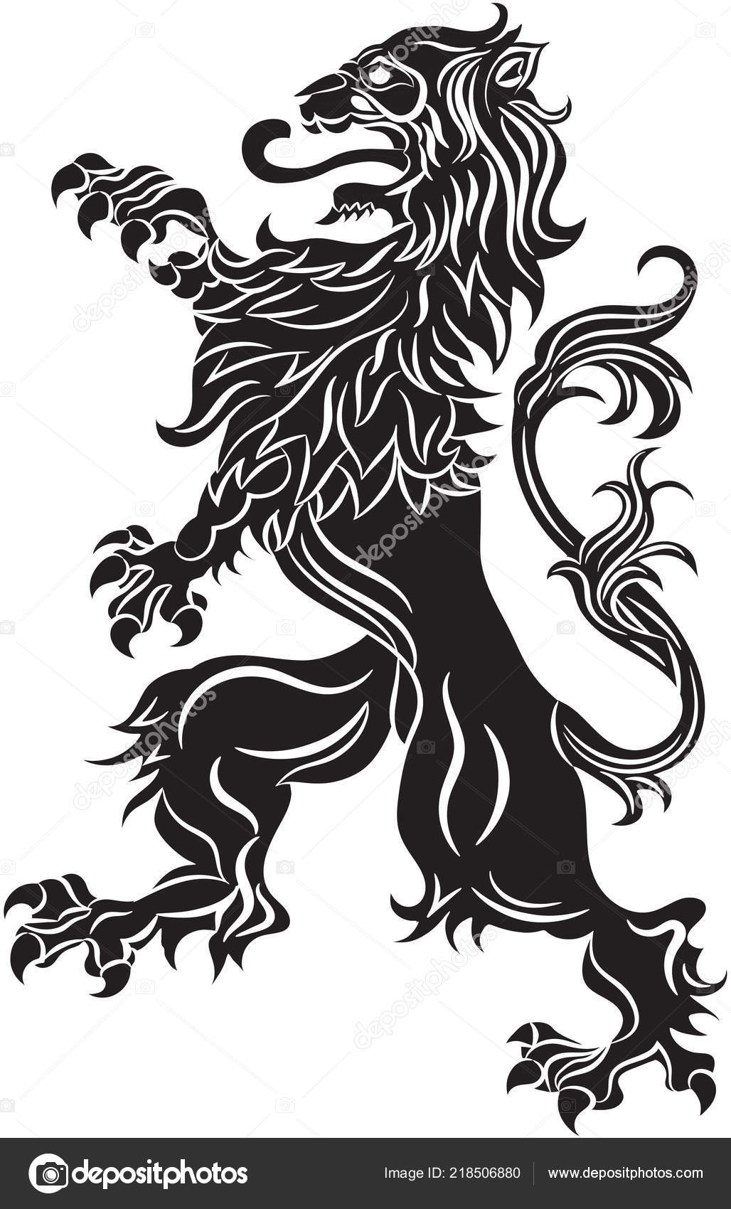 Lion Rampant Outline
