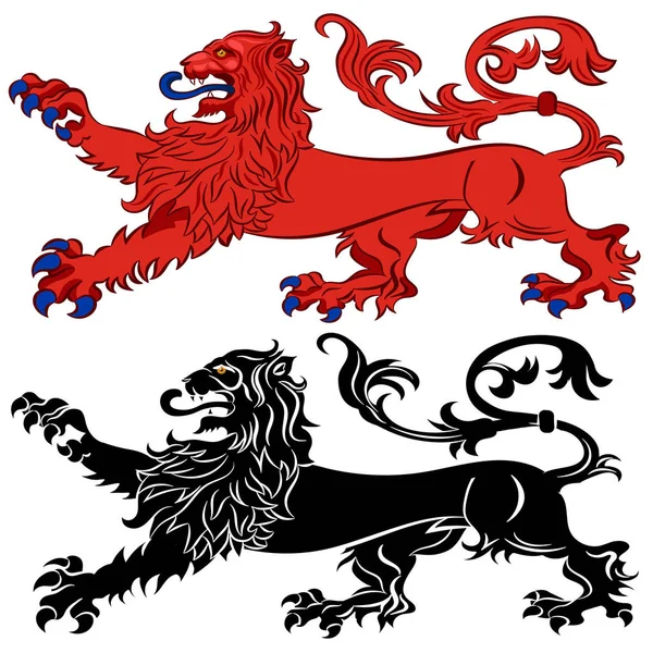 Black heraldic lion#2 ⬇ Vector Image by © Genestro | Vector Stock 8407017