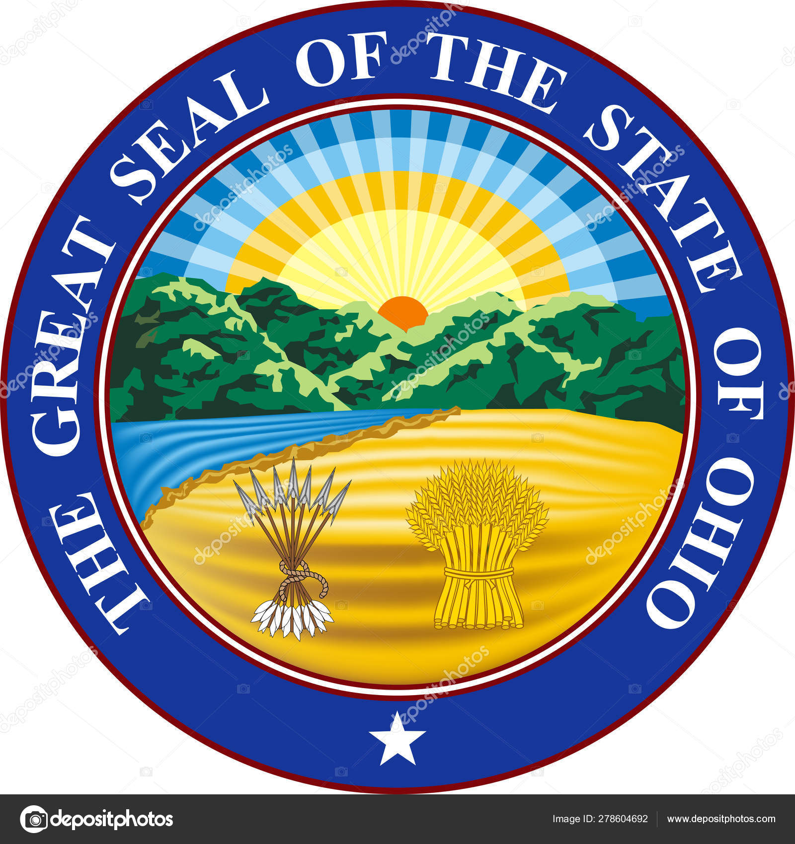 Plantilla Con El Logotipo Del Estado De Ohio