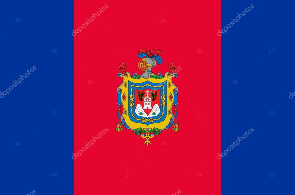 Bandera de Quito es la capital de Ecuador. Ilustración vectorial 2023