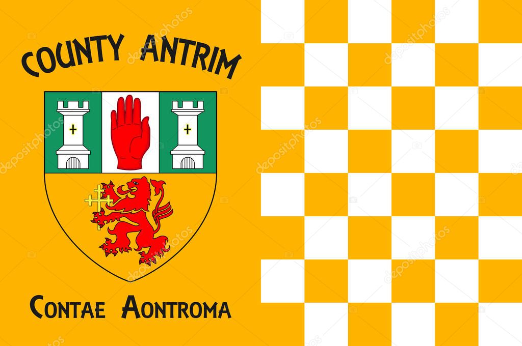 Flag of County Antrim es uno de los seis condados que forman Irlanda ...