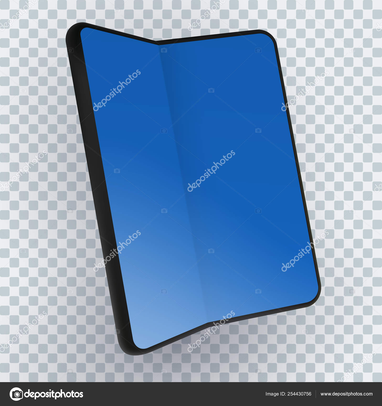 Isolated foldable phone in 3d style. Modern folding smartphone black ...