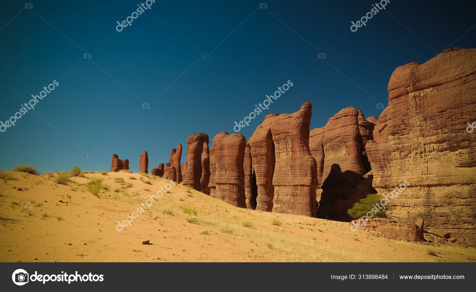 Abstract Rock formation at plateau Ennedi aka stone forest in Chad ...