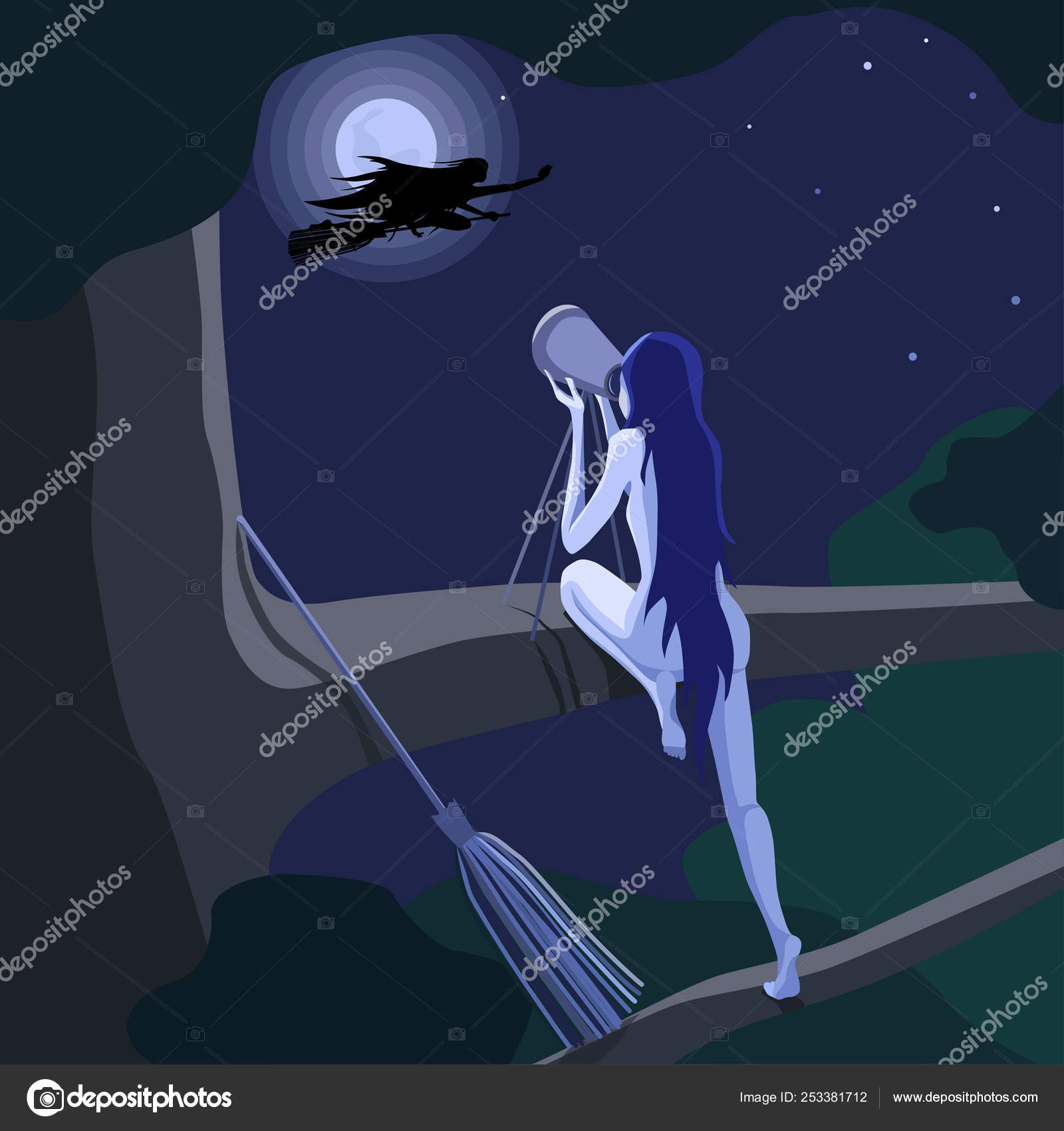 Coven. Fabulous cartoon characters. Cover. Stock Vector Image by ...