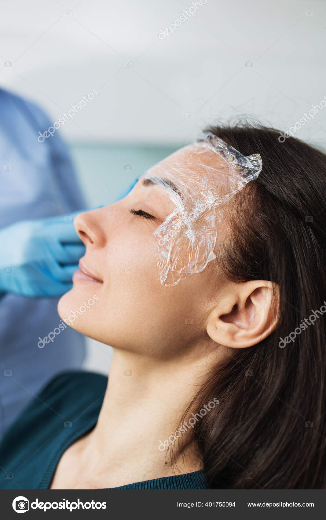 Beautiful Young Female Patient Preparing Medical Beauty Treatment ...