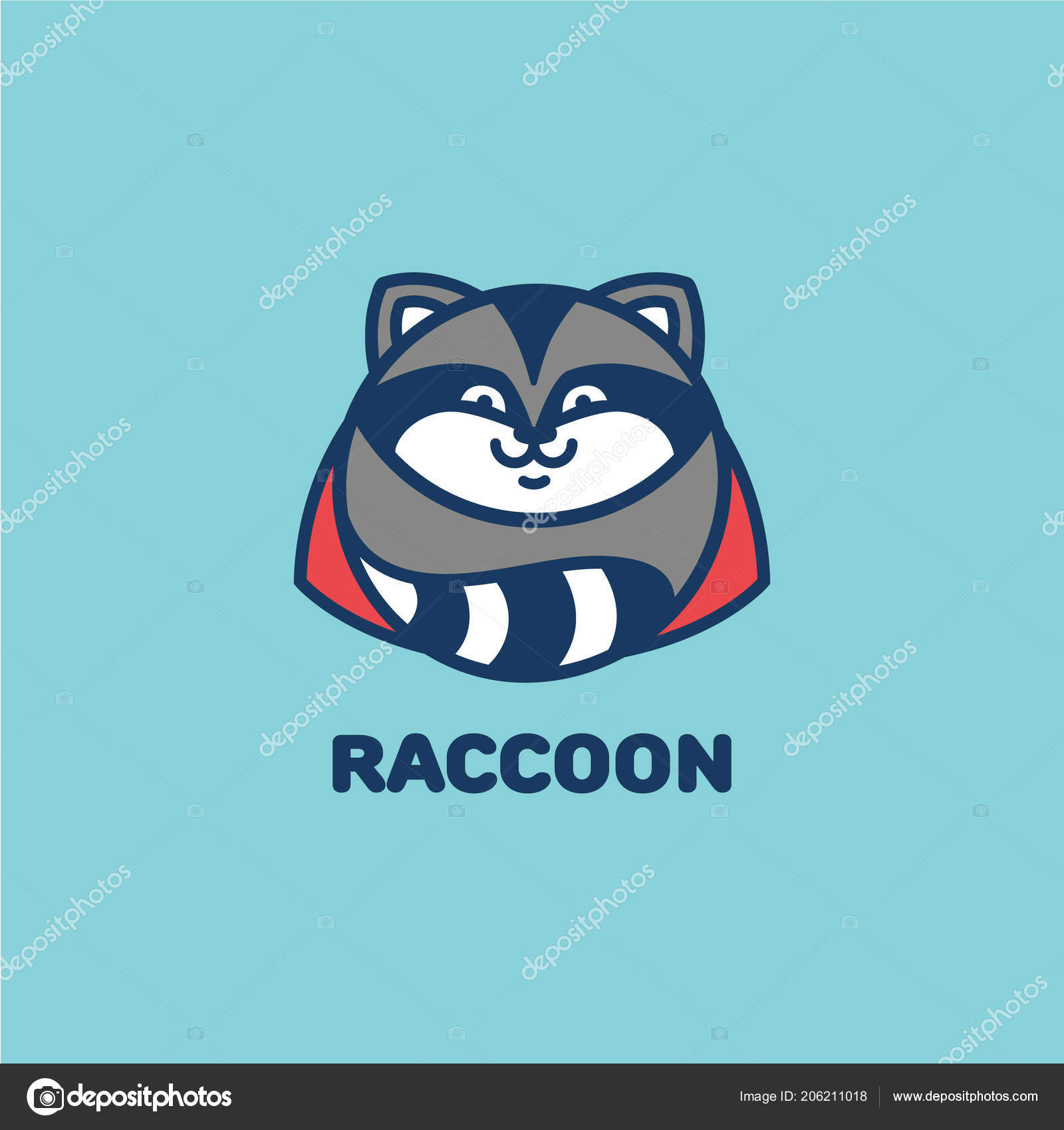 Minimalistic Vector Logo Raccoon Superhero Line Art Style Stock Vector ...