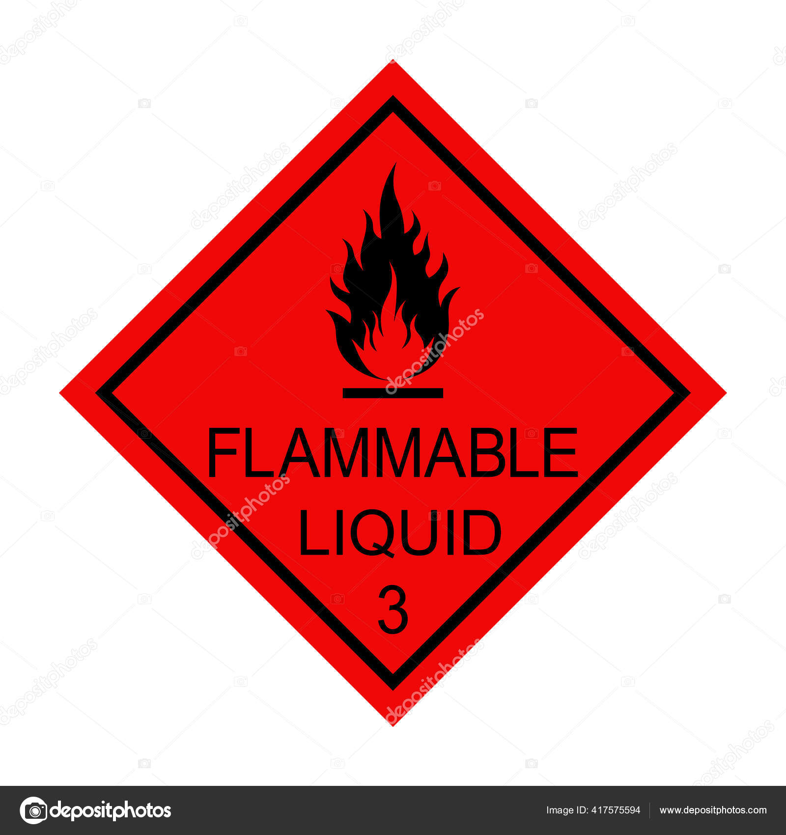 Signo Precaución Clase Líquido Inflamable Para Peligro Químico Vector ...