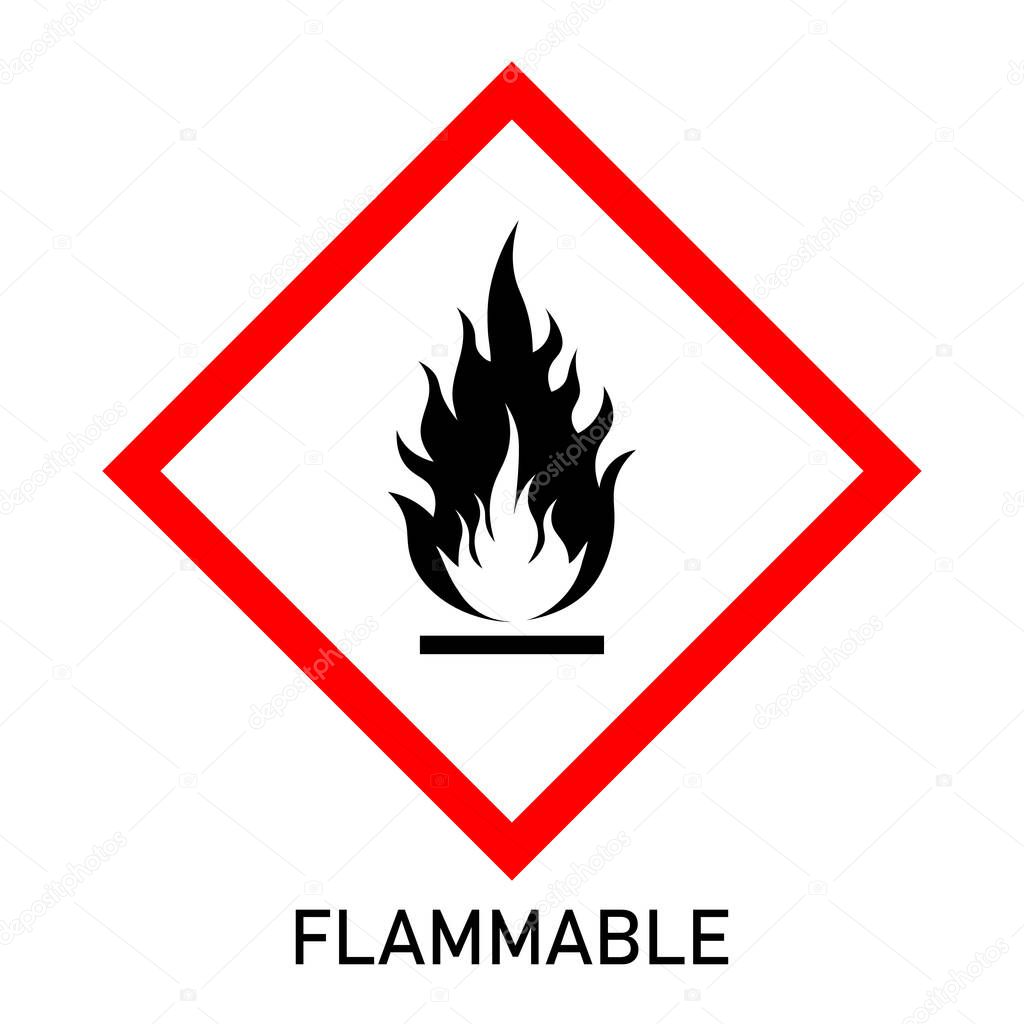 Pictograma Placa Peligro Químico Inflamable Vector de stock por ...