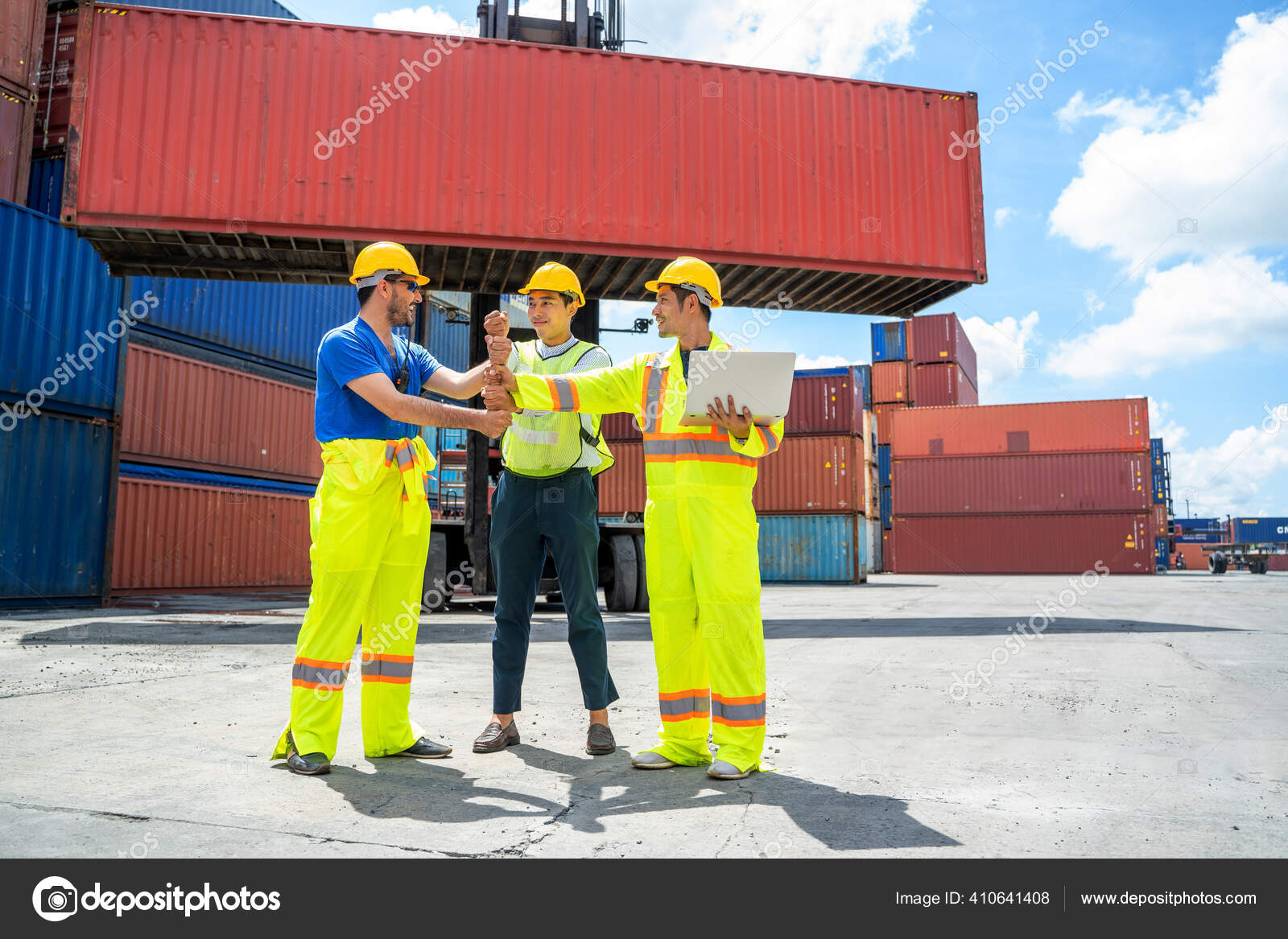 Foreman Team Meeting Working Cargo Freight Logistic Warehouse Import ...