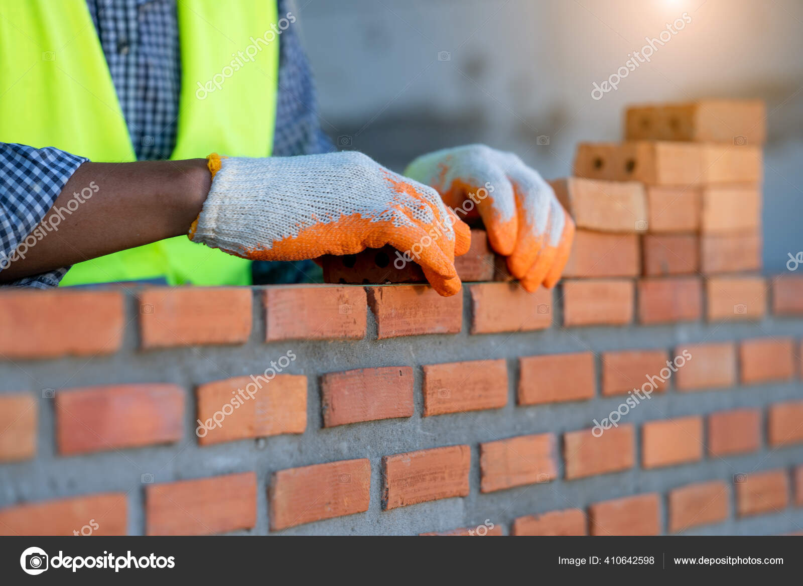 Bricklayer Cement Masonry Build Layer House Worker Concept Residential ...