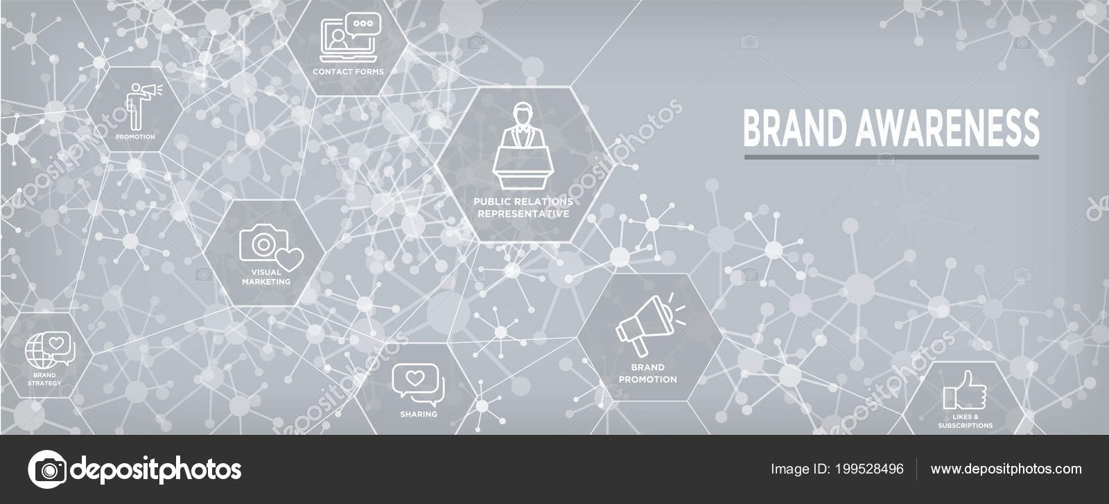 Brand Ambassador Thin Line Outline Icon Web Banner Set Megaphone Stock ...