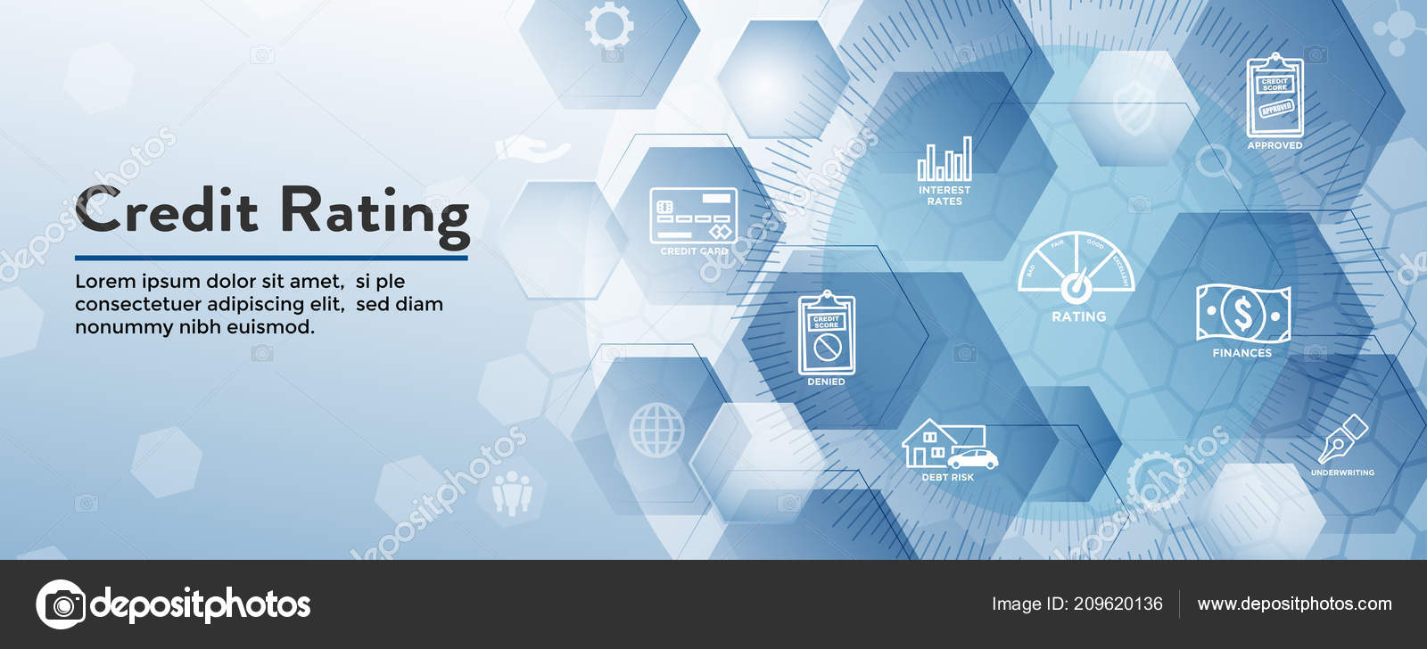 Credit Rating Header Web Banner Debt Credit Card Credit Score Stock ...