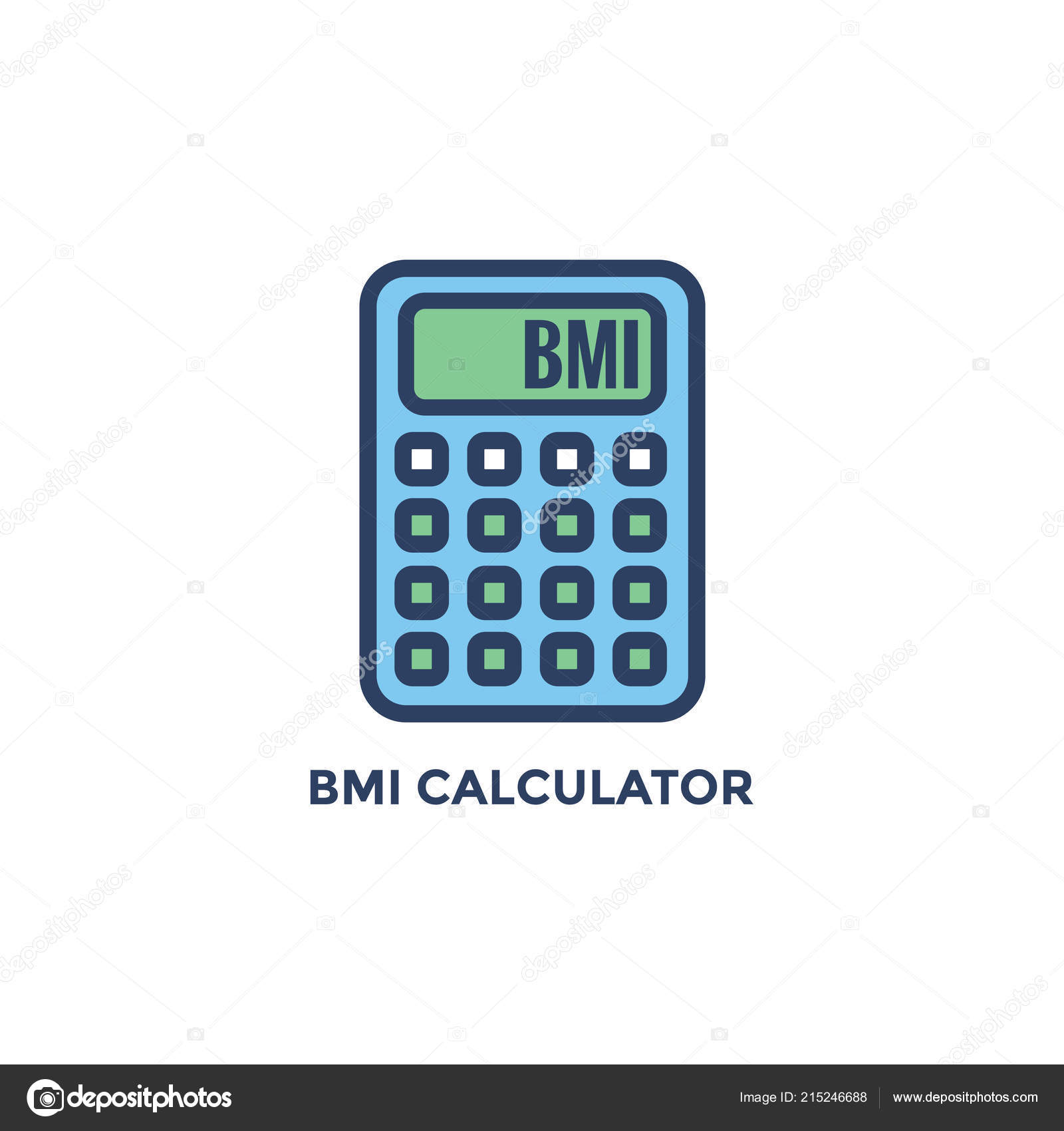 Bmi Body Mass Index Icon Bmi Calculator Green Blue Stock Vector Image ...