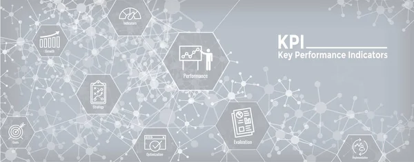 Kpi Key Performance Indicators Icon Set Evaluation Growth Strategy Etc Stock Vector by ...