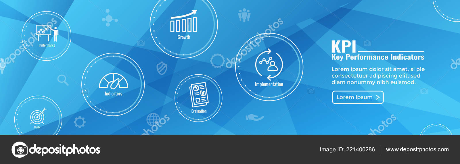 Kpi Key Performance Indicators Web Header Banner Icon Set Stock Vector ...