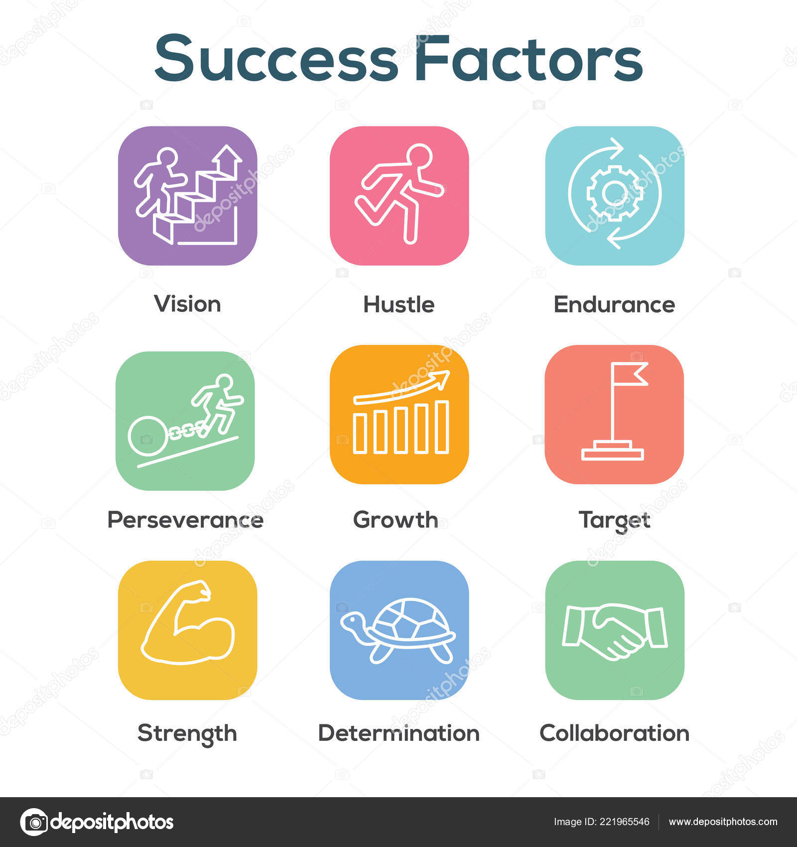 Persistence Icon Set Image Extreme Motivation Drive Set Persevering ...