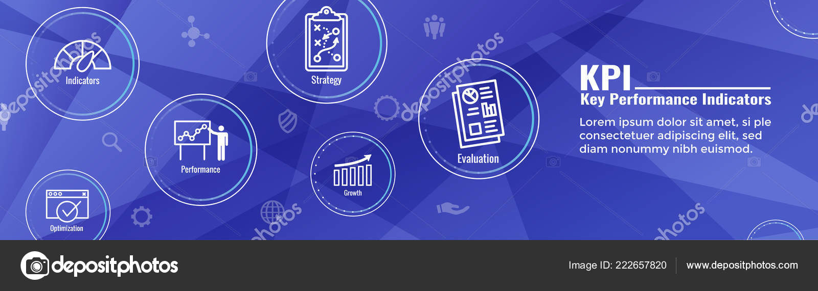 Kpi Key Performance Indicators Web Header Banner Icon Set Stock Vector ...