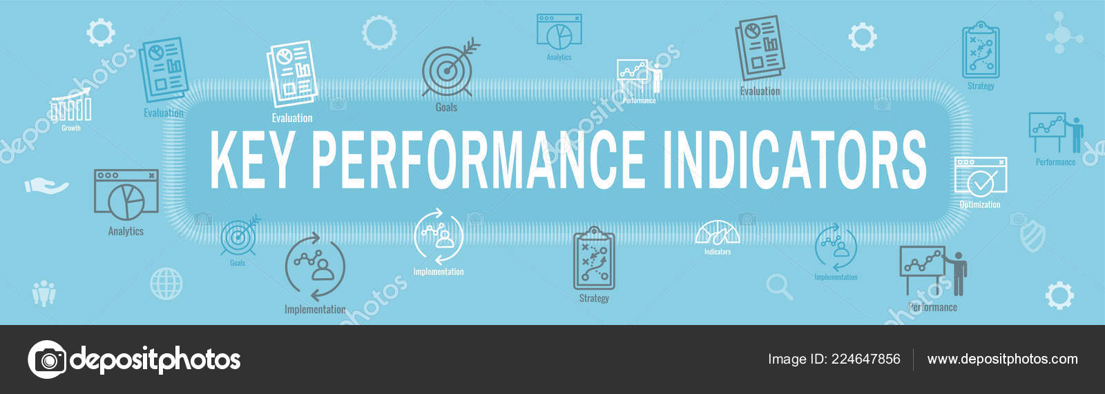 Kpi Key Performance Indicators Web Header Banner Icon Set Stock Vector ...
