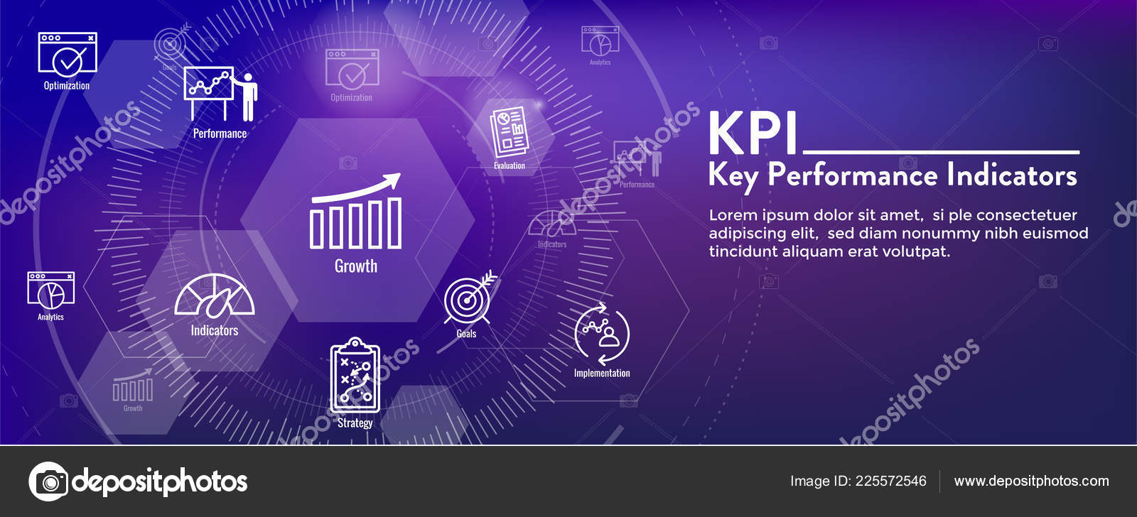 Kpi Key Performance Indicator แบนเนอร วนห วเว บและช ดไอคอน ภาพเวกเตอร์ ...