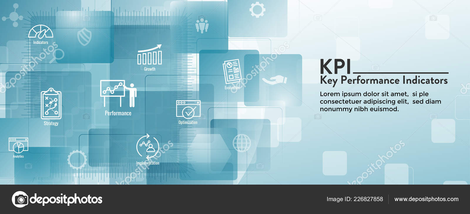 Kpi Key Performance Indicators Web Header Banner Icon Set Stock Vector ...