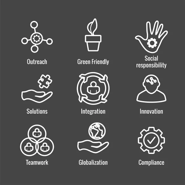 Core Values Outline Line Icon Conveying Integrity Purpose Stock Vector Image by ©bearsky23@yahoo ...