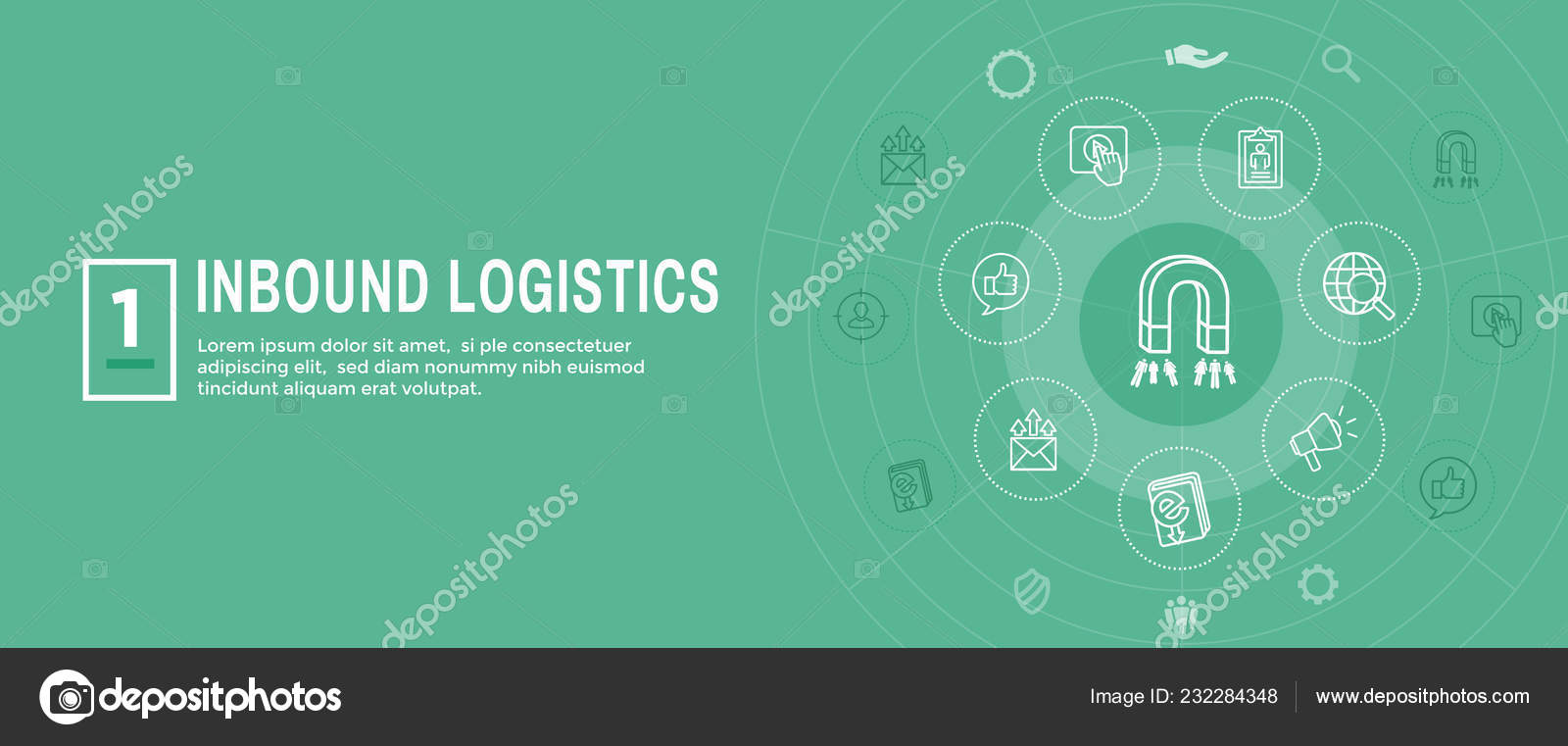 Digital Inbound Marketing Web Banner Vector Icons Cta Growth Seo Stock ...