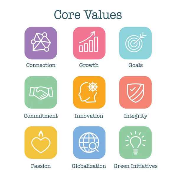 Core Values Outline Line Icon Conveying Integrity Purpose Stock Vector ...