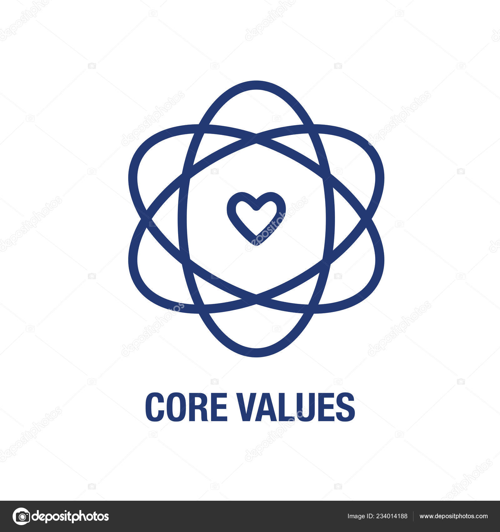 Core Values Outline Line Icon Conveying Integrity Purpose Stock Vector ...