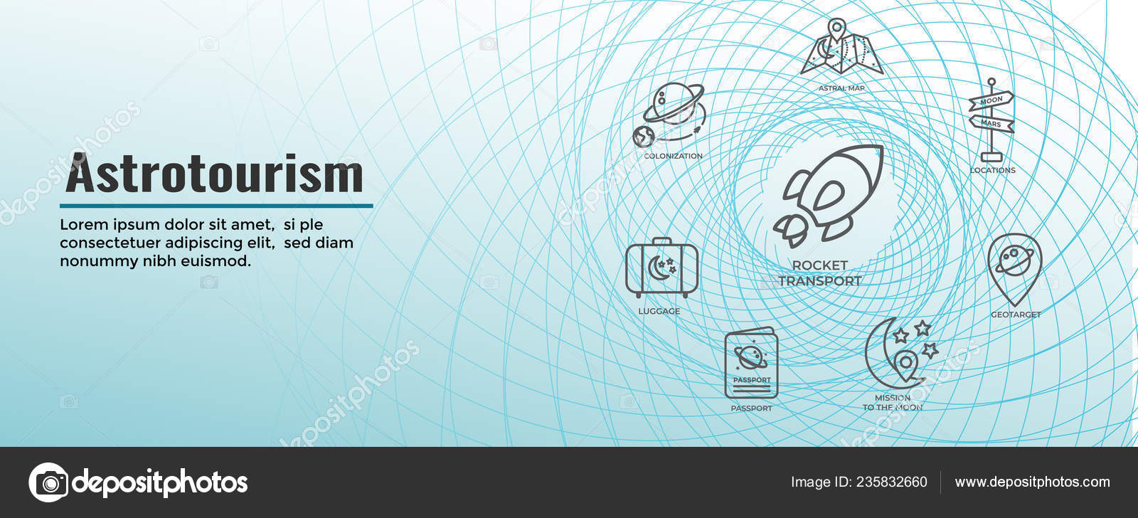 Astrotourism Space Travel Tourism Web Header Banner Spaceship Telescope ...