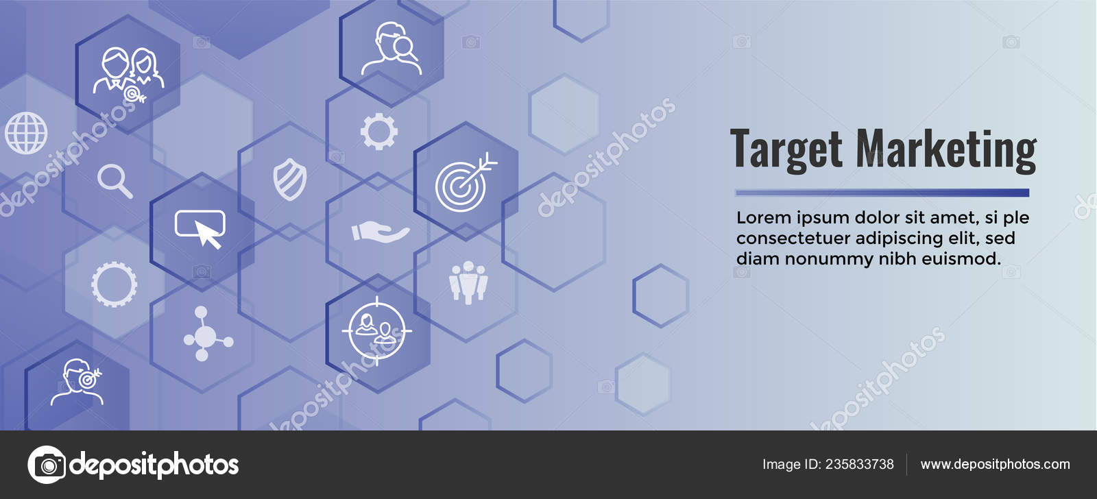 Target Marketing Icon Set Web Header Banner Stock Vector Image by ...