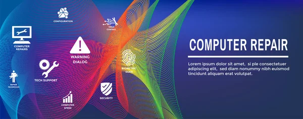 Information technology Web Header Banner with Wrench, Computer R Stock ...