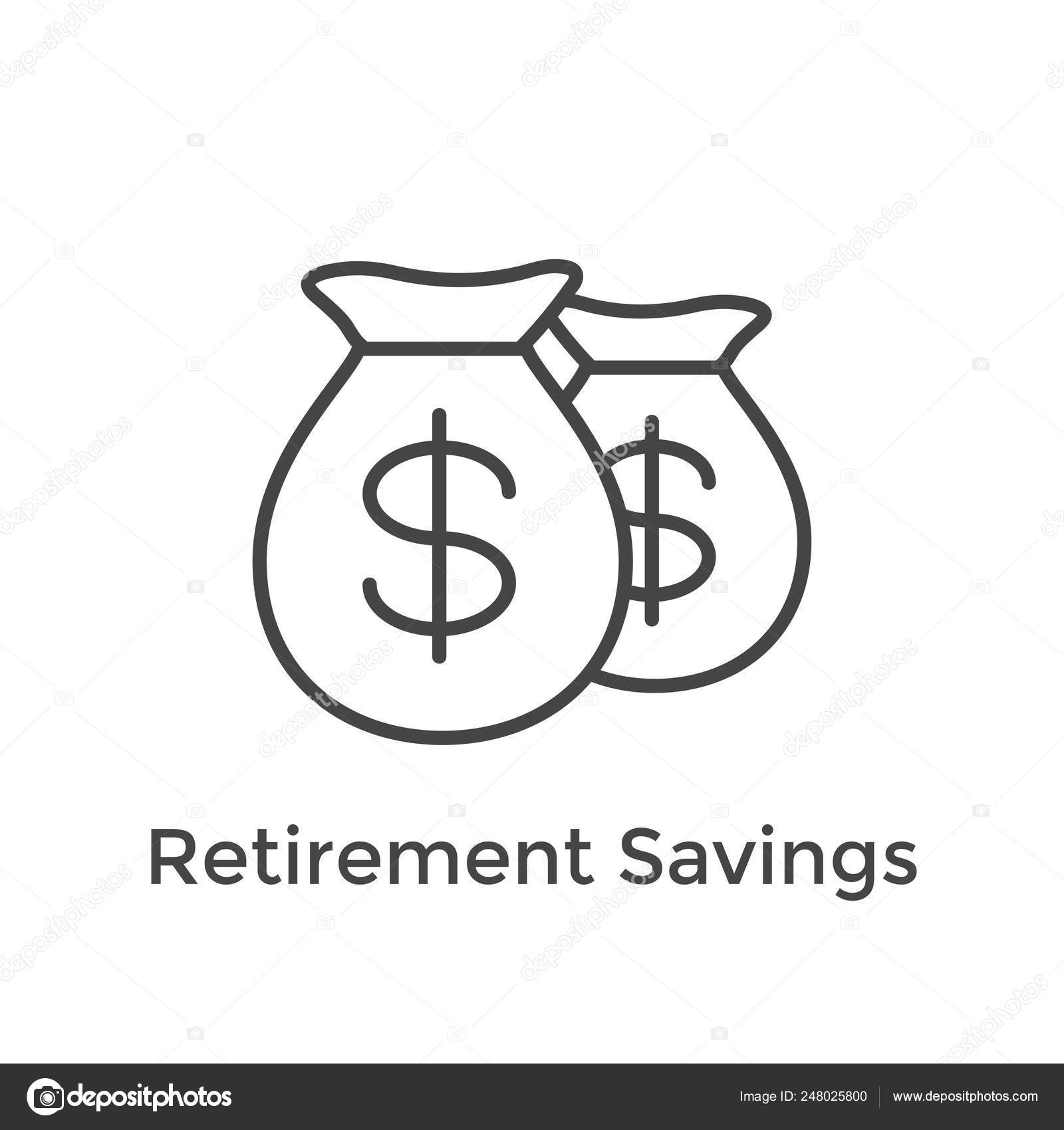 Retirement Account Savings Icon Set Mutual Fund Roth Ira Etc Stock ...