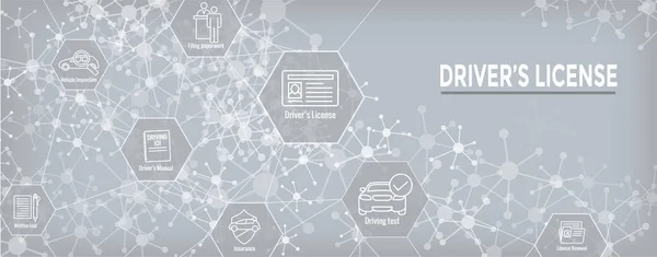 Drivers Test and License Icon Set and - Web Header Banner Stock Vector ...