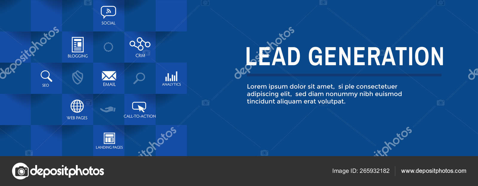 Lead Generation Web Header Banner - Attract leads for target aud Stock ...