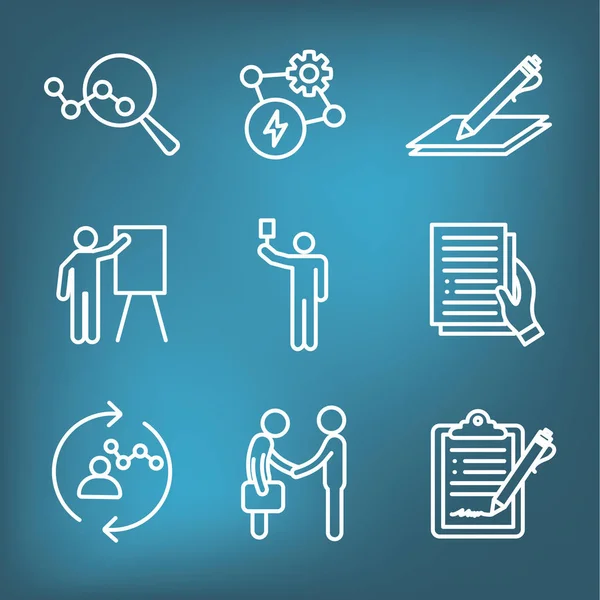 New Business Process Icon Set with Bidding Process, Proposal, Co Stock ...