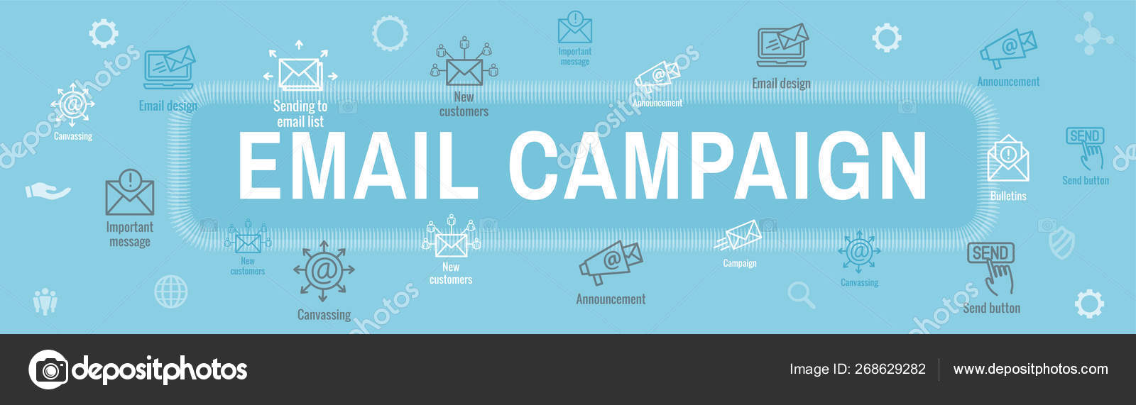 Email marketing campaigns icon set - web header banner Stock Vector by ...