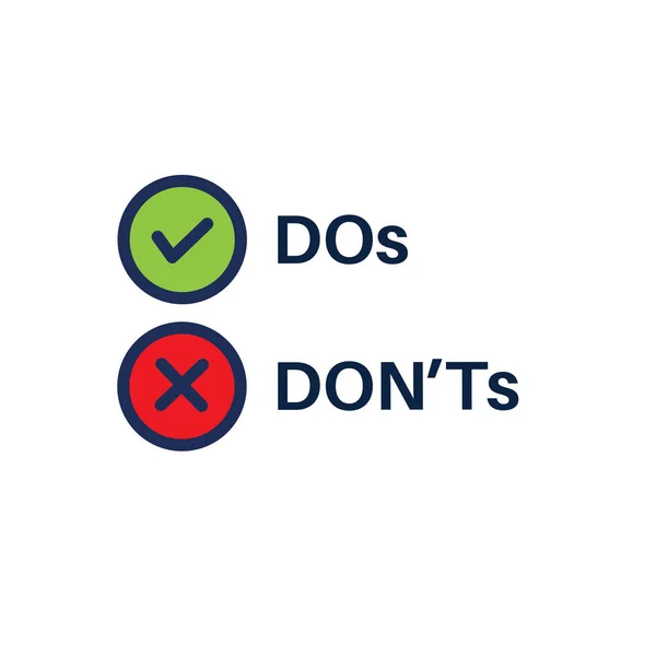 Don Good Bad Icons Positive Negative Symbols Vektor Stok oleh ...