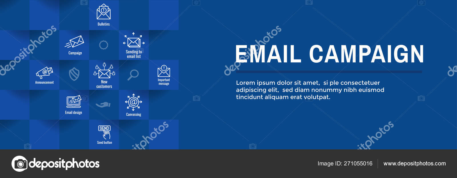 Email marketing campaigns icon set - web header banner Stock Vector by ...