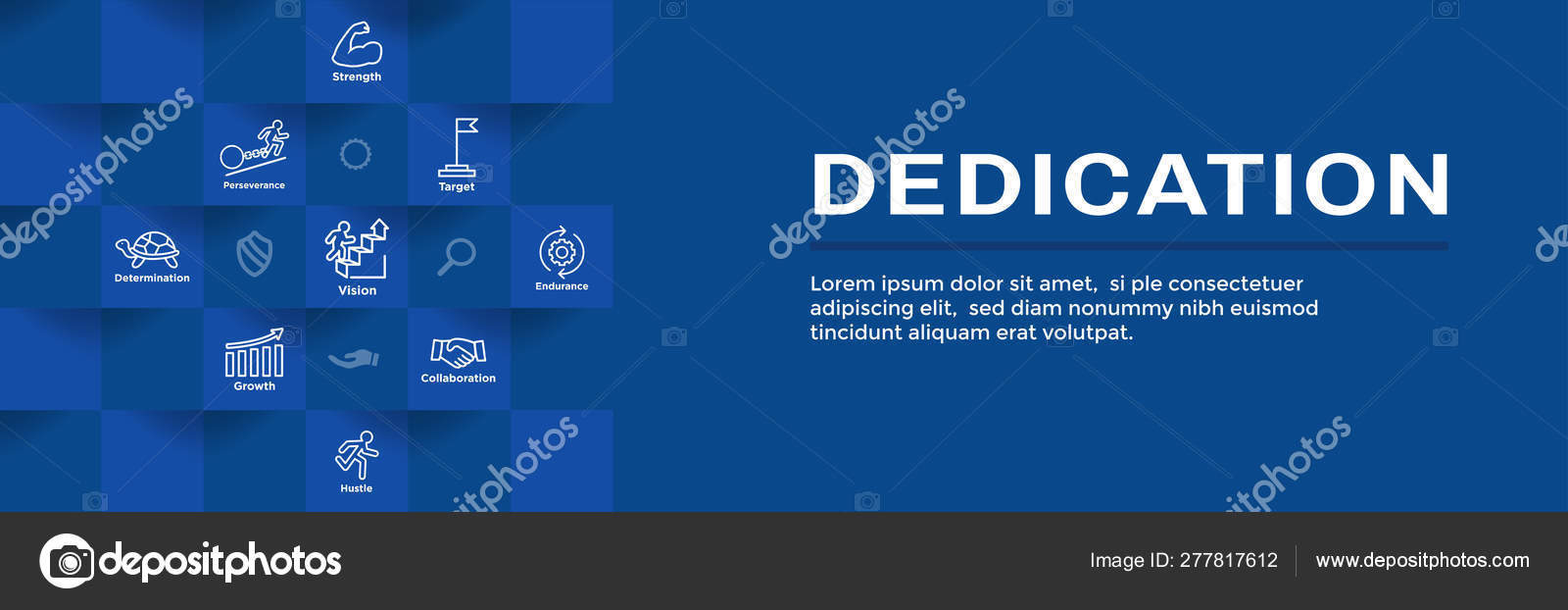 Dedication, Vision and Values Web Header Banner with Connection, Stock ...