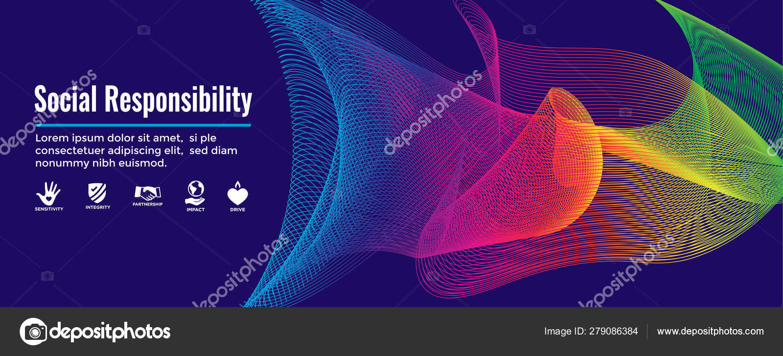 CSR-Corporate Social Responsibility Outline Icon Set - Web Heade Stock ...