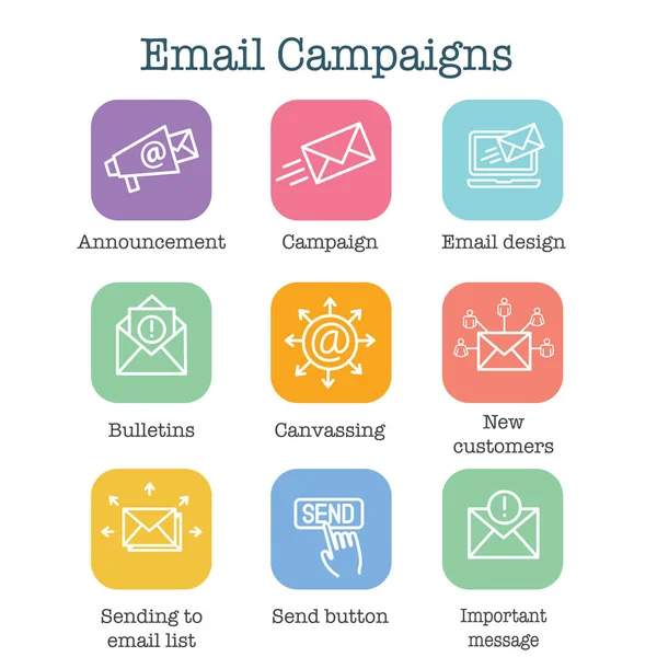 Email marketing campaigns icon set - web header banner Stock Vector by ...