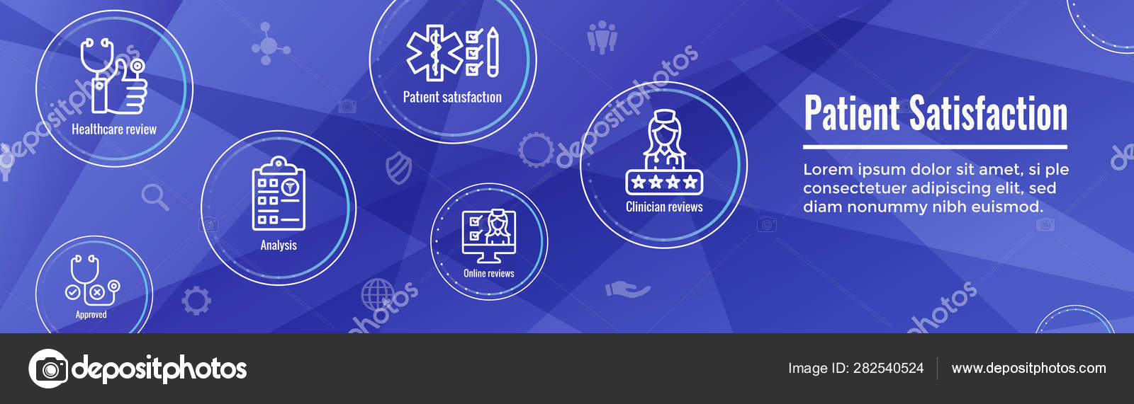 Patient Satisfaction Icon Set & Web Header Banner Stock Vector by ...