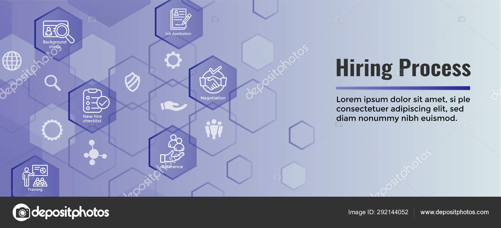 Hiring Process icon set with web header banner Stock Vector by ...