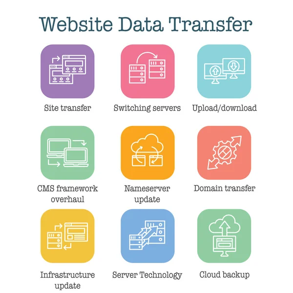 Website Data Transfer Icon with arrow imagery of transfer Stock Vector by ©bearsky23@yahoo.com ...